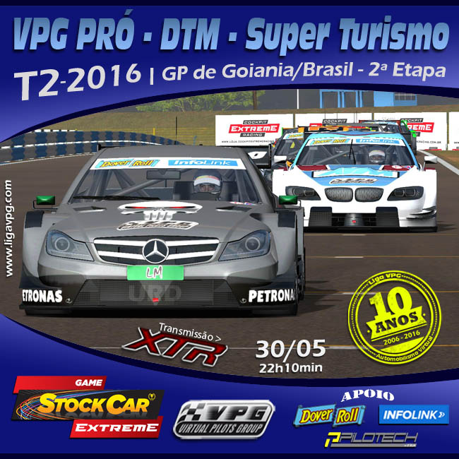 VPG PRO DTM corre em Goiânia (30/05) – Liga VPG – Corridas Virtuais